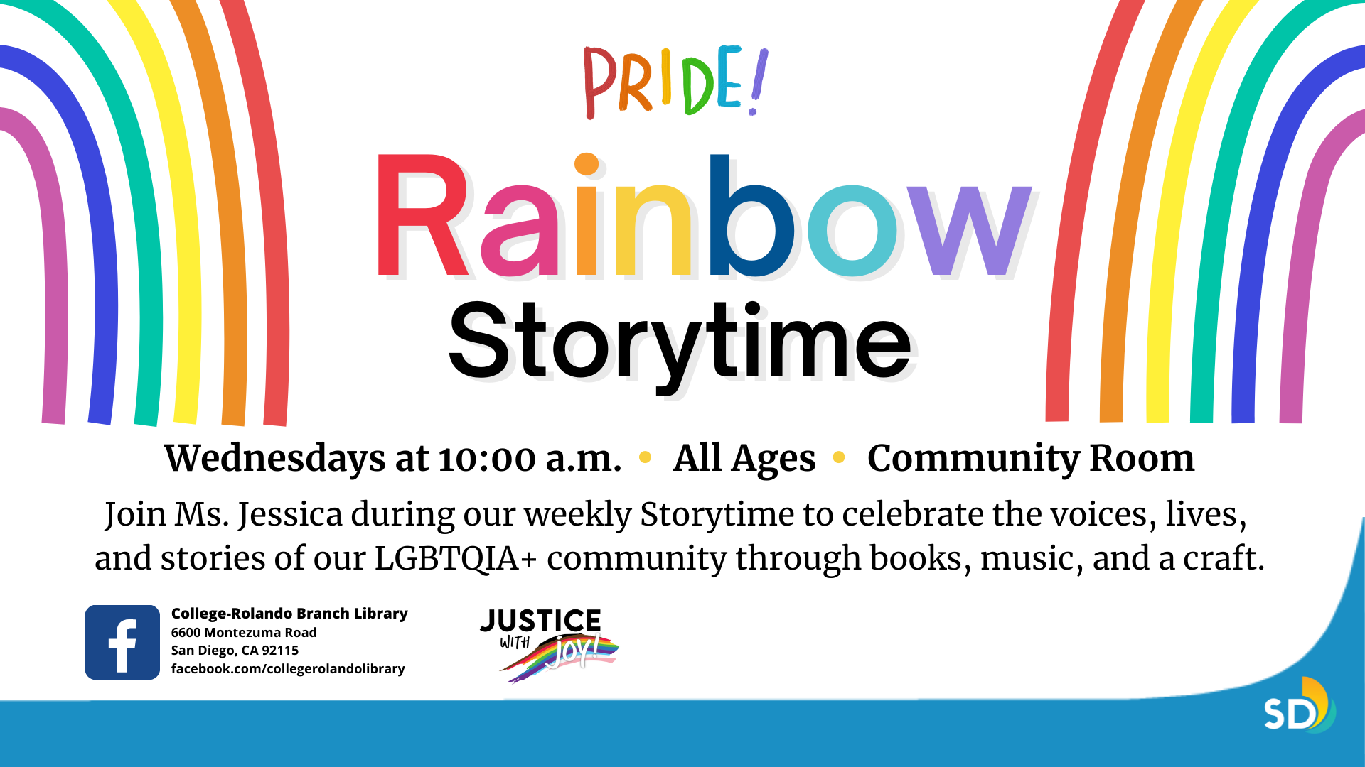 Wiggle Wednesday Storytime: Rainbow Storytime | San Diego Public Library