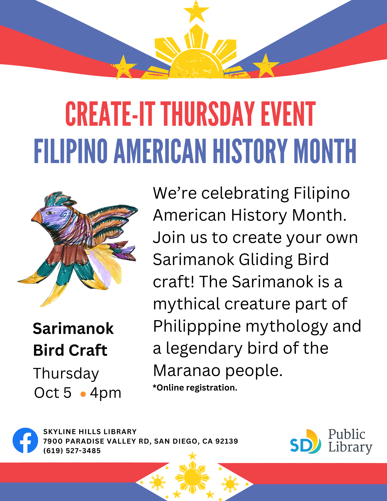 Create-It Thursday: Gliding Sarimanok Bird Craft | San Diego Public Library