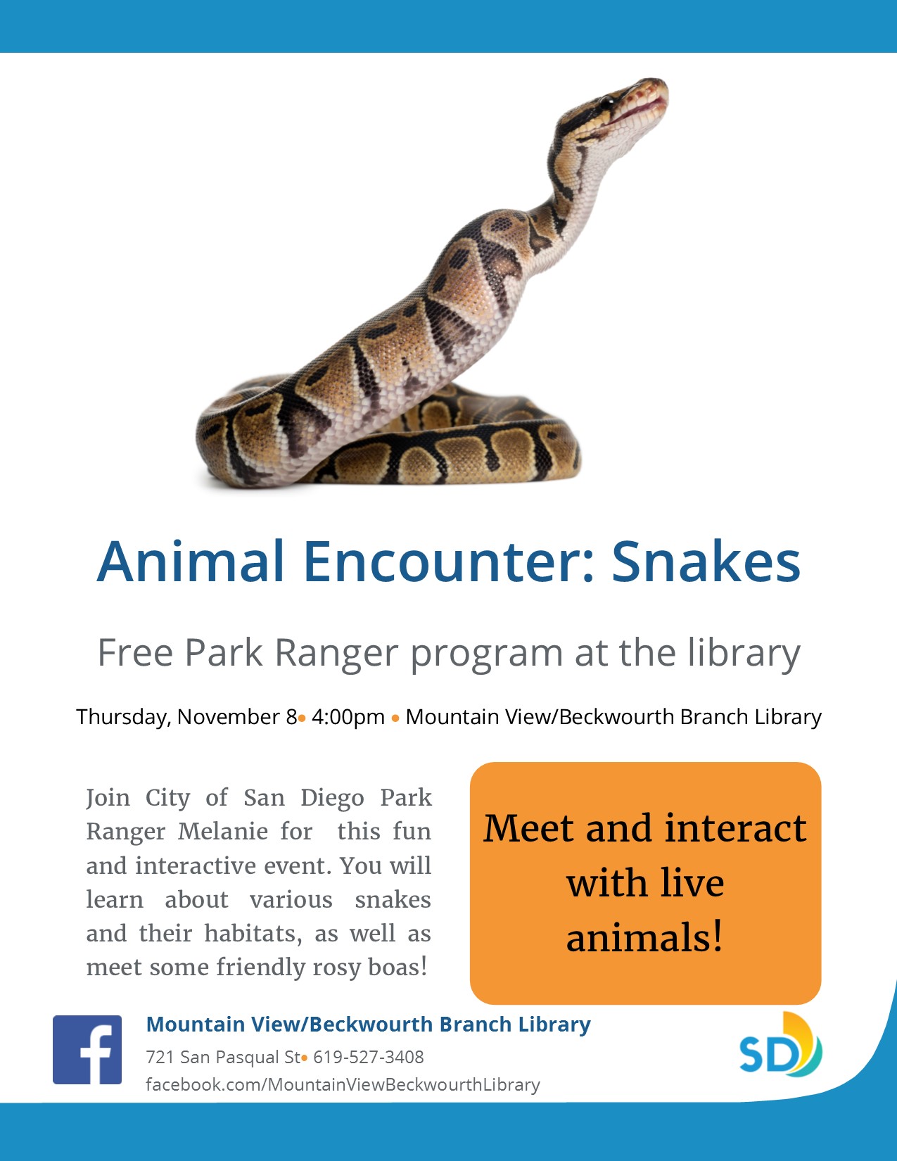 Animal Encounter: Snakes | San Diego Public Library